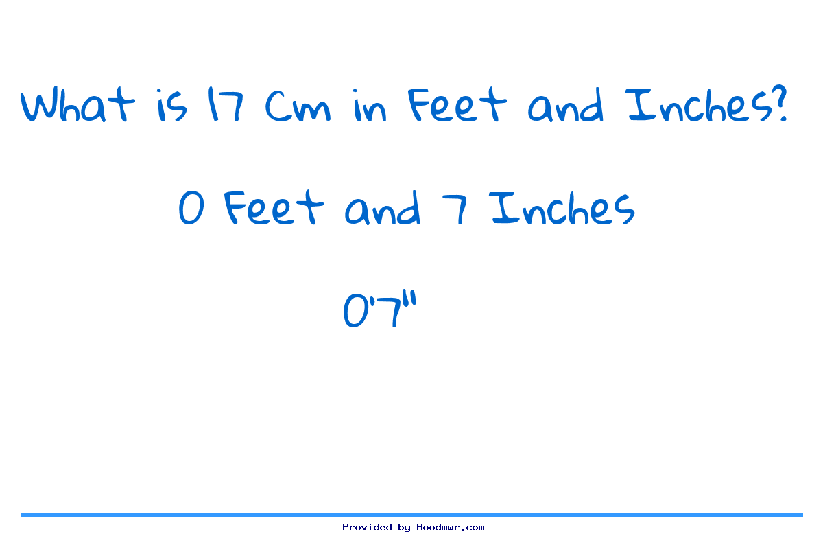 What Is 17 CM In Feet And Inches 