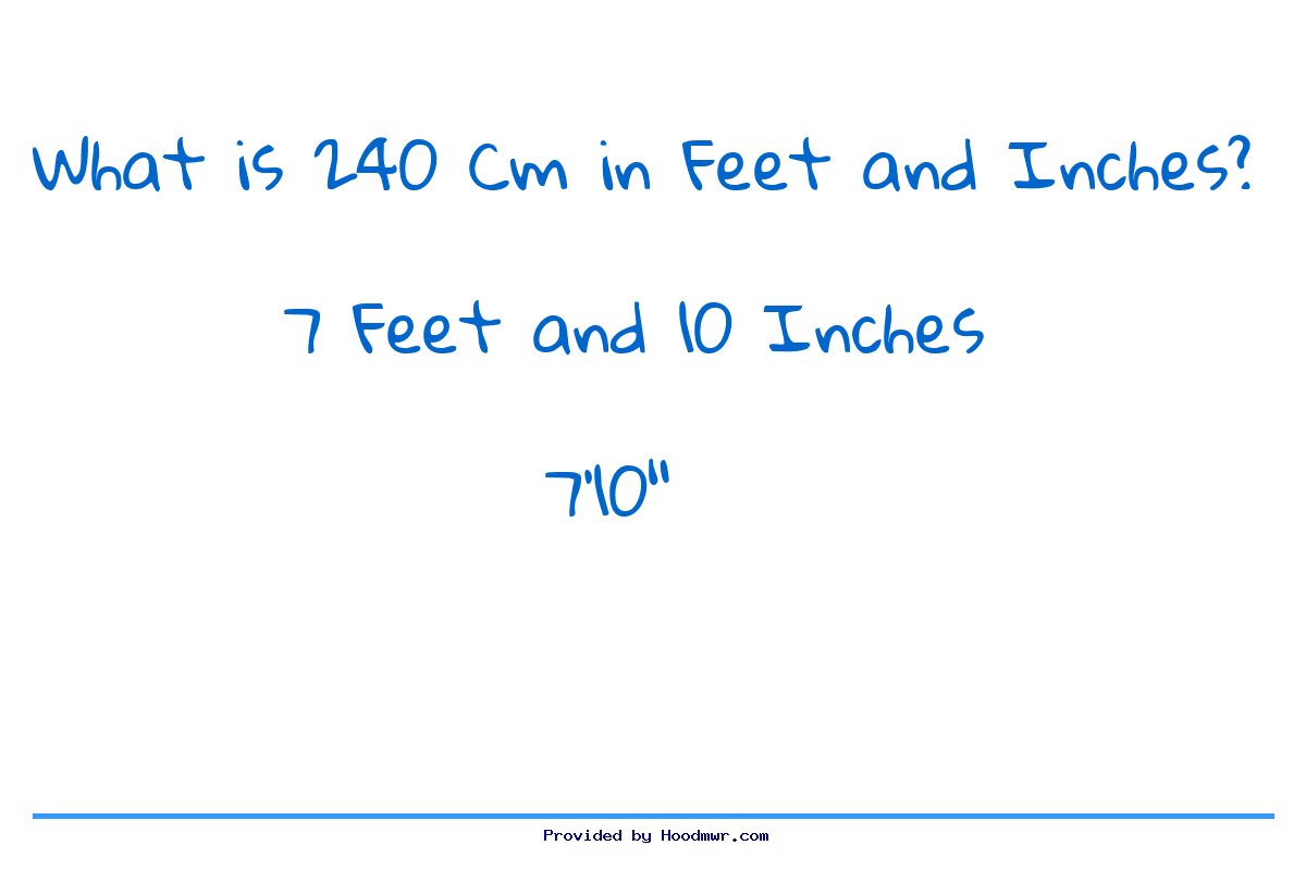 What Is 240 CM In Feet And Inches 