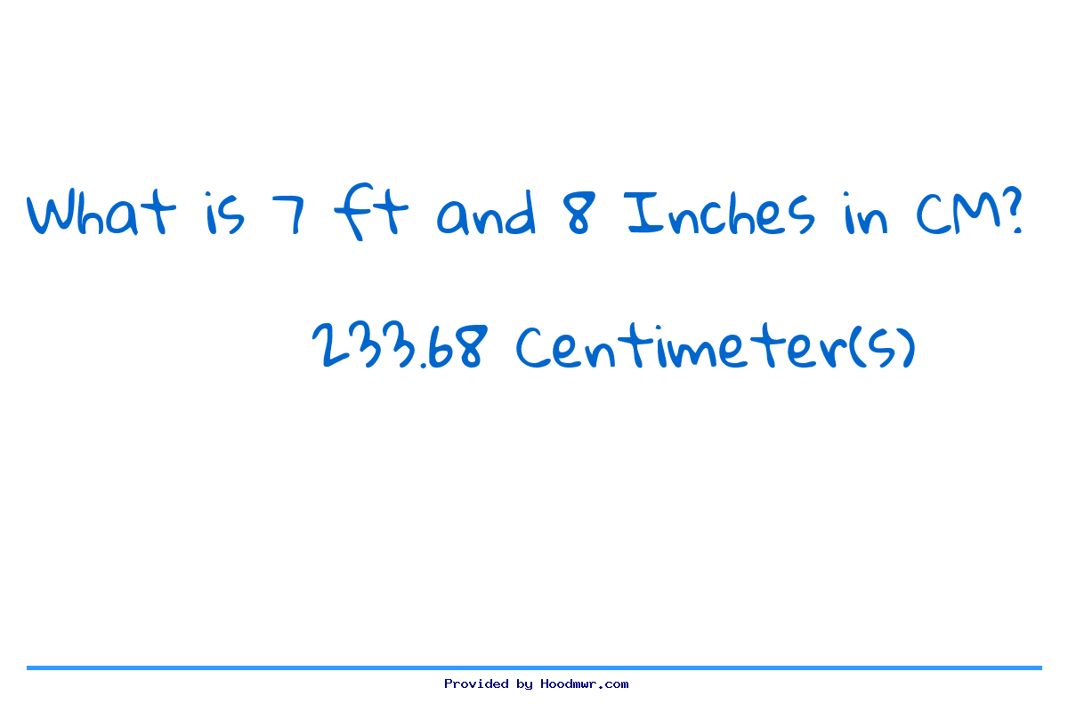 What Is 7 Feet 8 Inches In Centimeters 