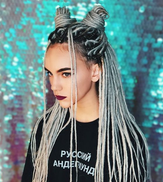 15 Cool Box Braids Hairstyle In Silver Grey Color - Hood MWR