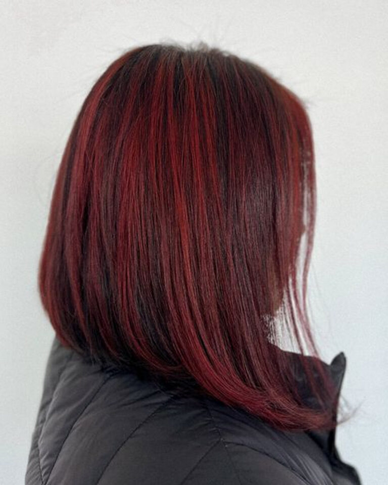 40 Gorgeous Black Hairstyles with Red Highlights That Pop