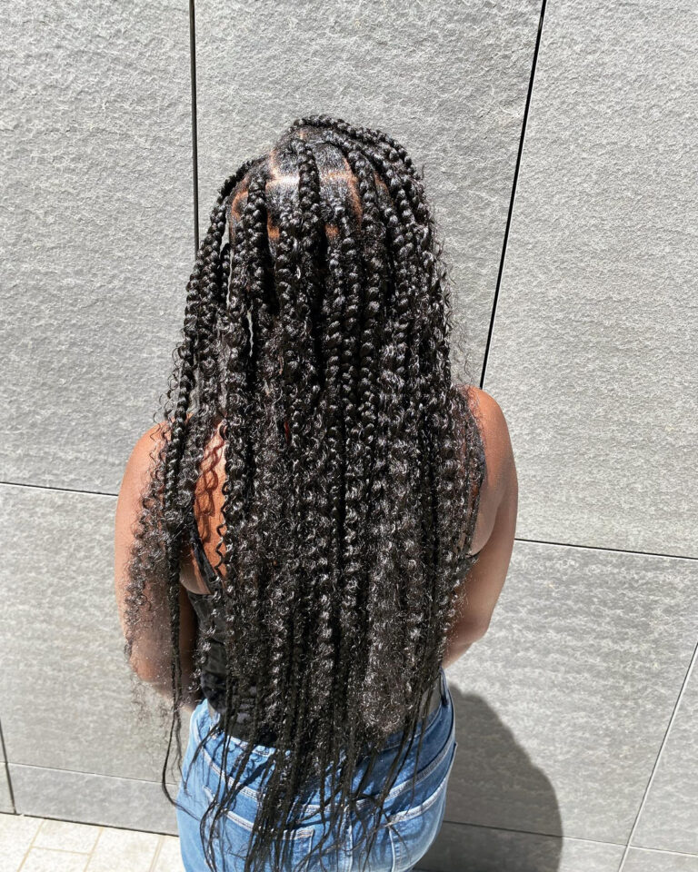 52 Gorgeous Goddess Braids: Box Braids with Curly Strands - Hood MWR