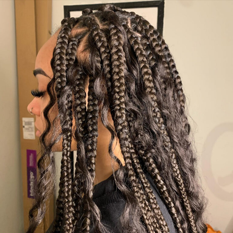 52 Gorgeous Goddess Braids: Box Braids with Curly Strands - Hood MWR