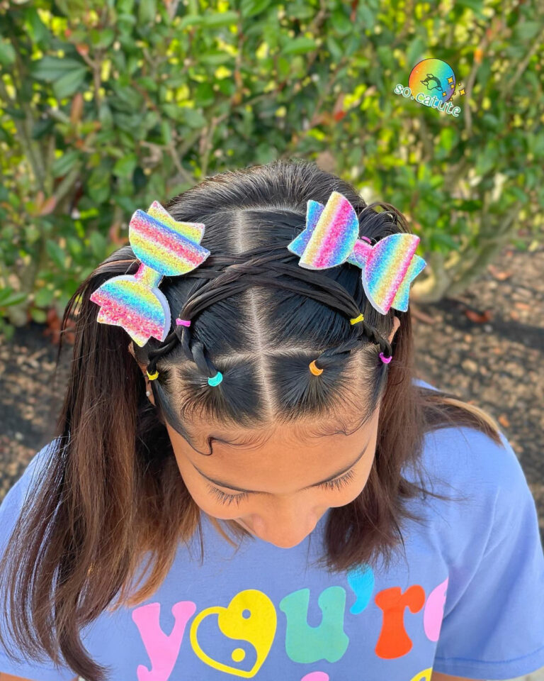 42 Cute Rubber Band Hairstyles For Little Girls - Hood MWR