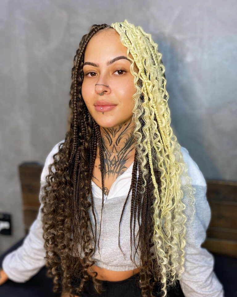 52 Gorgeous Goddess Braids: Box Braids with Curly Strands - Hood MWR
