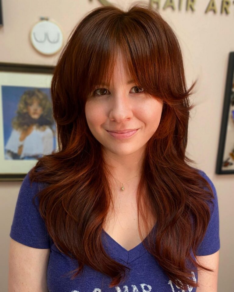 60 Timeless Long Layered Haircuts With Bangs - Hood MWR