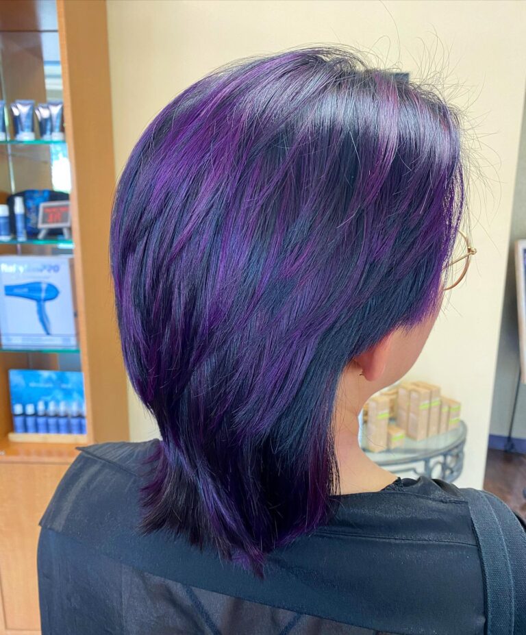 41 Black Hair With Purple Highlights Hairstyles - Hood MWR